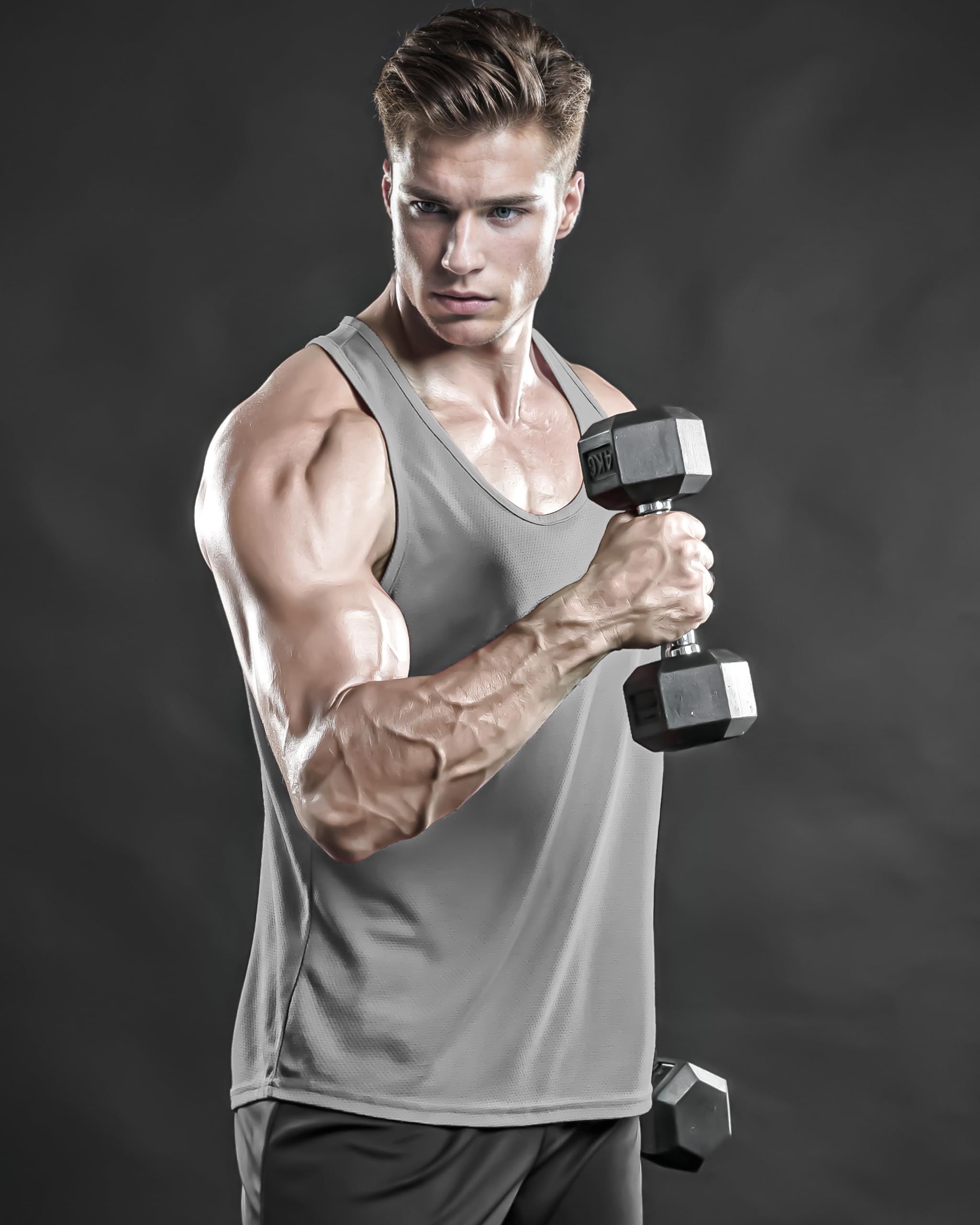DRSKIN Men's 4-Pack Dry Fit Y-Back Muscle Tank Tops, Gym Bodybuilding Training, Athletic Workout Cool Shirts (BTF-ME-TA, M)