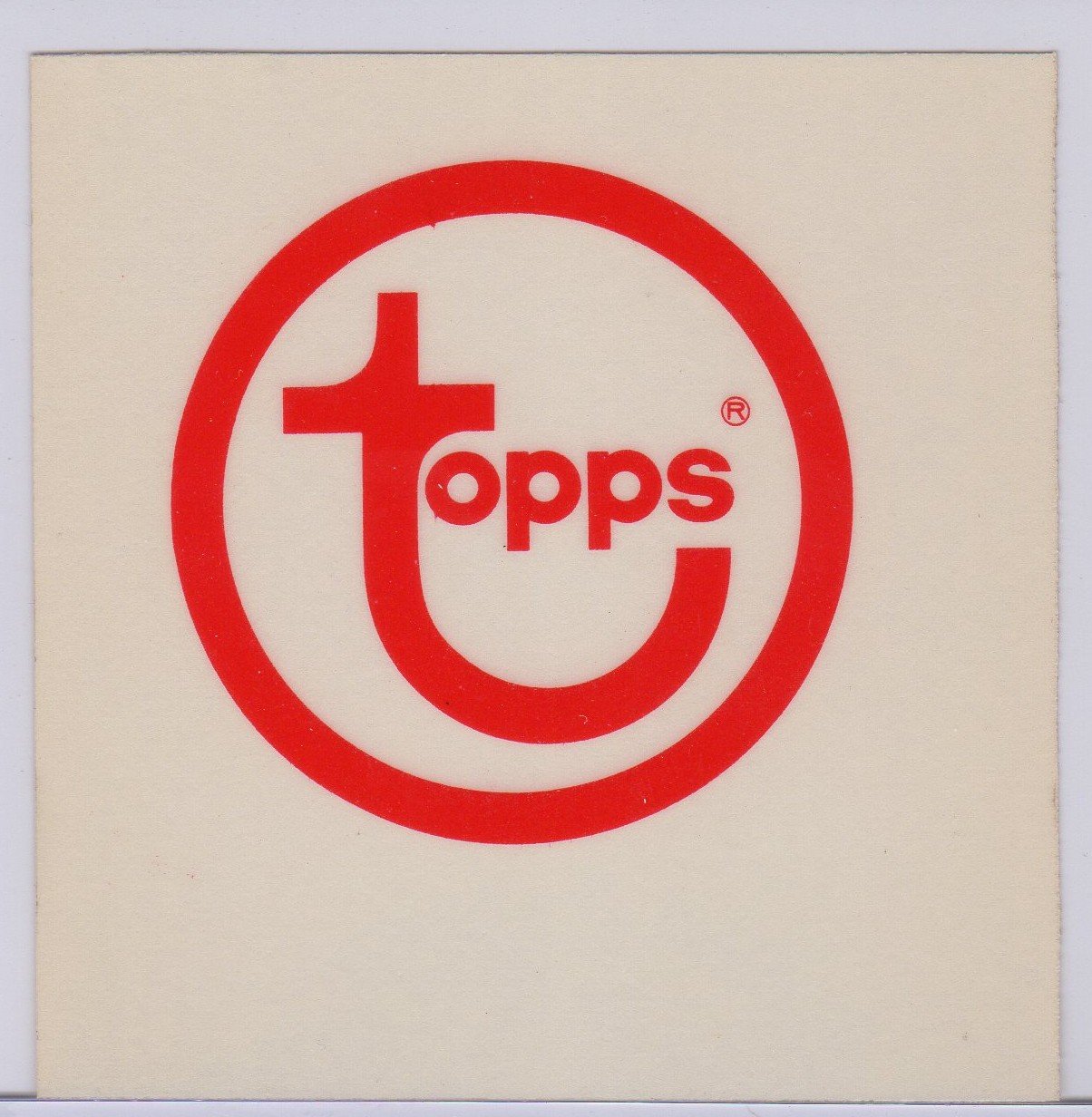 Vintage 1970's Topps Co. Logo Window Cling/Sticker