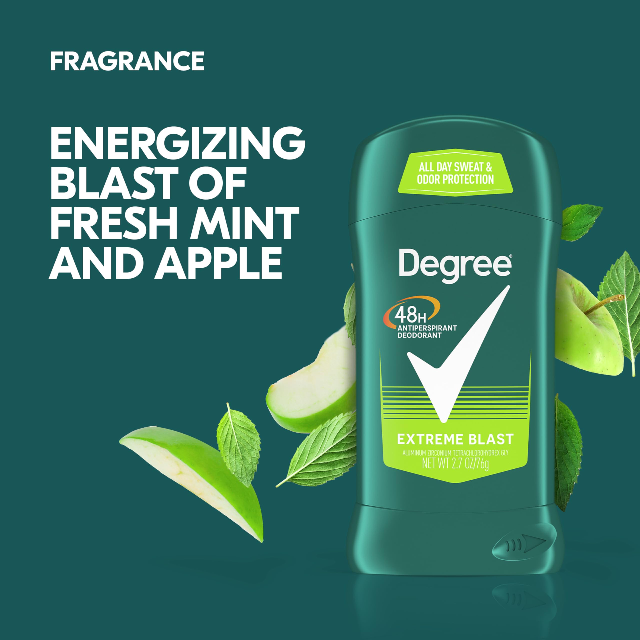 Degree Men Original Protection Antiperspirant Deodorant Extreme Blast Pack of 6 48-Hour Sweat and Odor Protection Antiperspirant For Men 2.7 oz