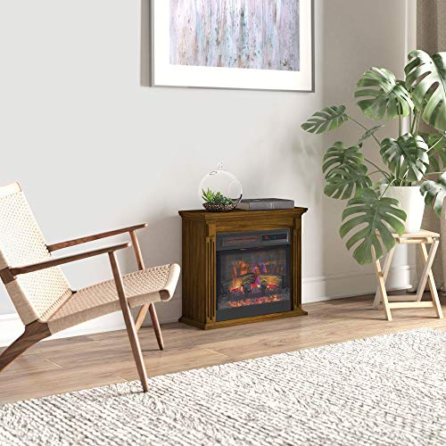 duraflameĀ® Wall Mantel with Infrared Quartz Electric Fireplace and Crackling Sound
