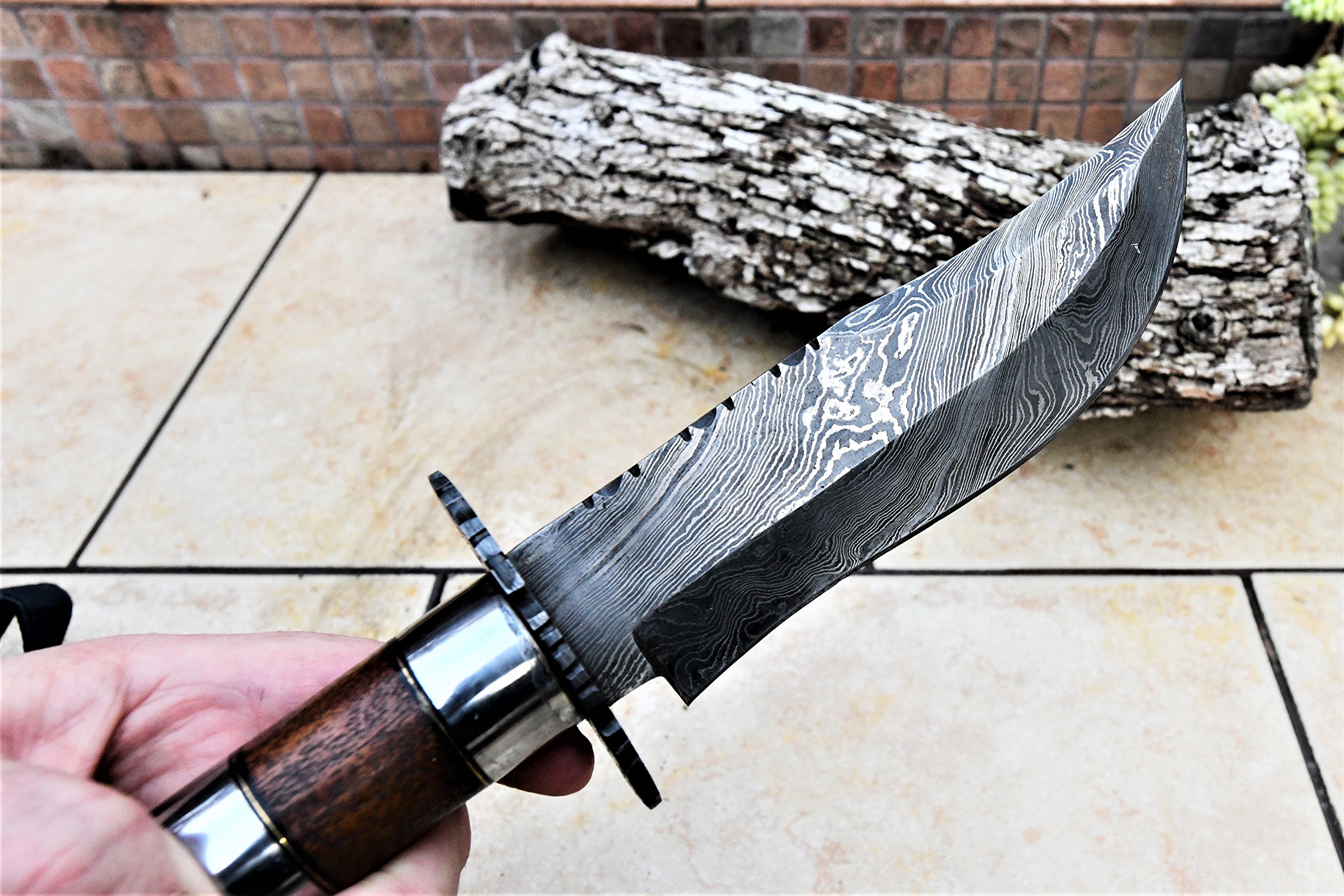 DKC-822 HOGWART Bowie Damascus Steel Hunting Knife 13.5" Long 7.5" Blade 19oz