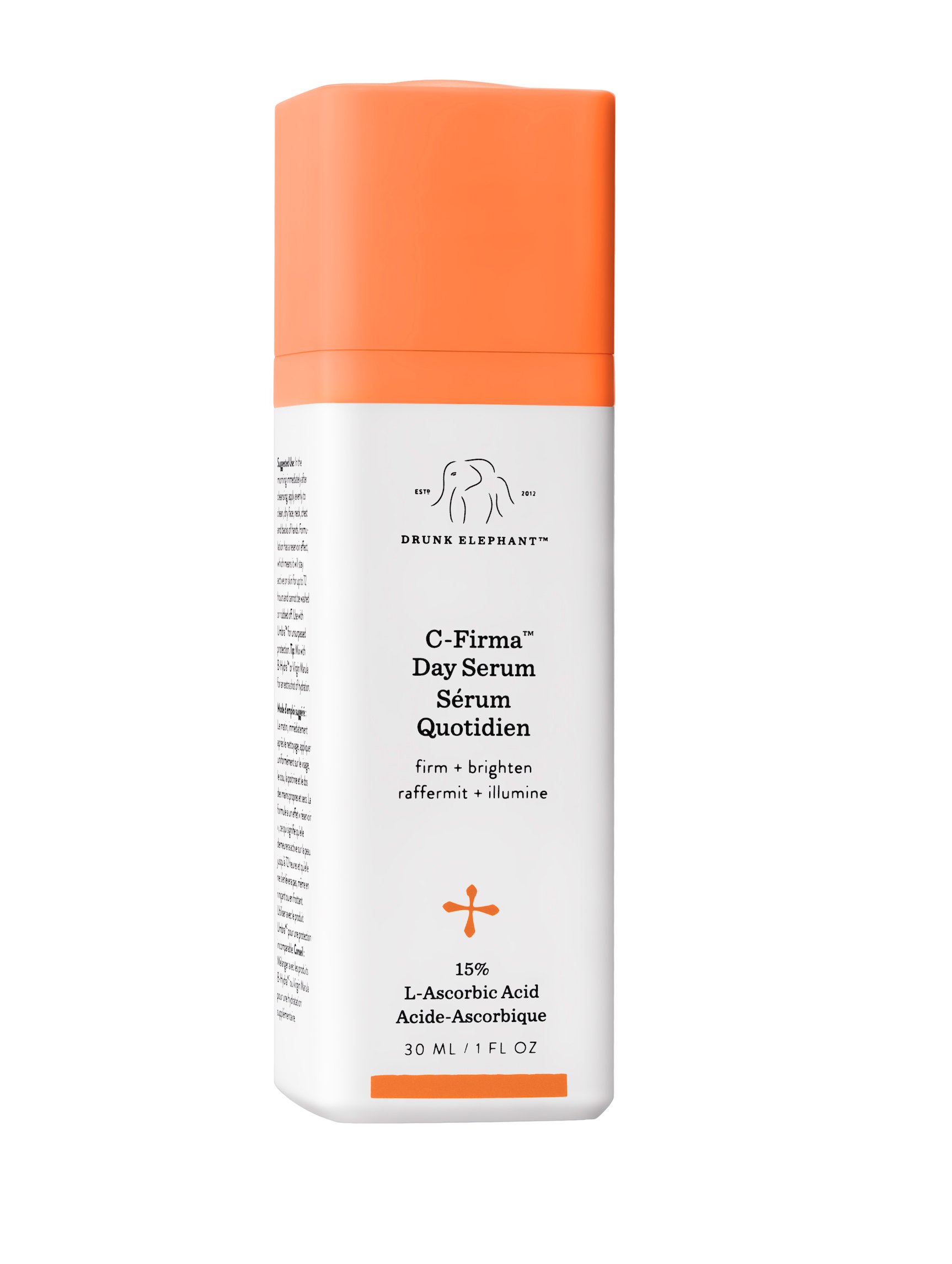 Drunk Elephant C-Firma Day Serum. Brightening and Tightening Gluten-Free Face Serum with 15% Ascorbic Acid, 0.27 oz/ 8 ml Extra Small.