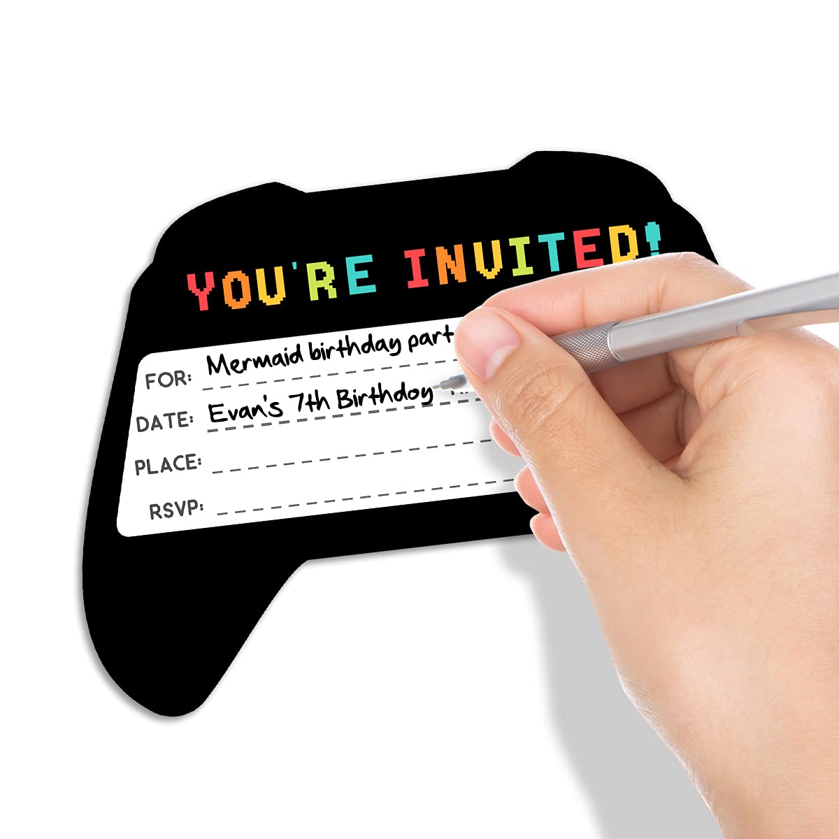 Simimi art 30 Video Game Birthday Party Invitations with Envelopes - Video Game invitation card - Fill-in Invitations
