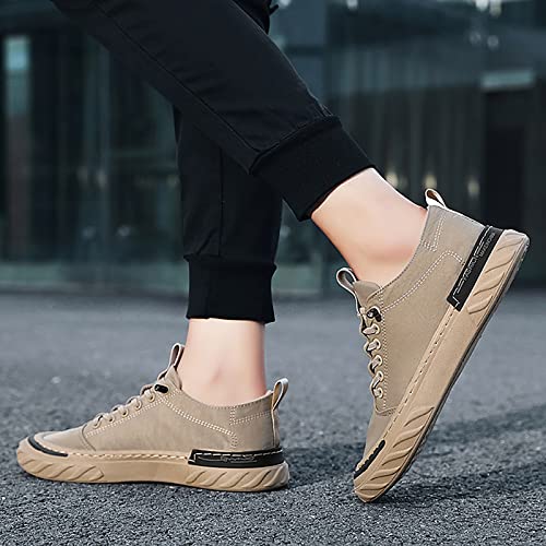 FASDNENDYS Men Low Top Breathable Casual Sport Shoes Popular Mens Shoes Khaki