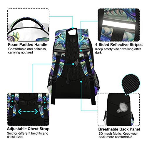 panksolu Dragon Backpack 16 Inch Laptop Water-resistant Bookbags Reflective Design Travel School Bag Casual Durable Daypack for Student with Adjustable Buckles…