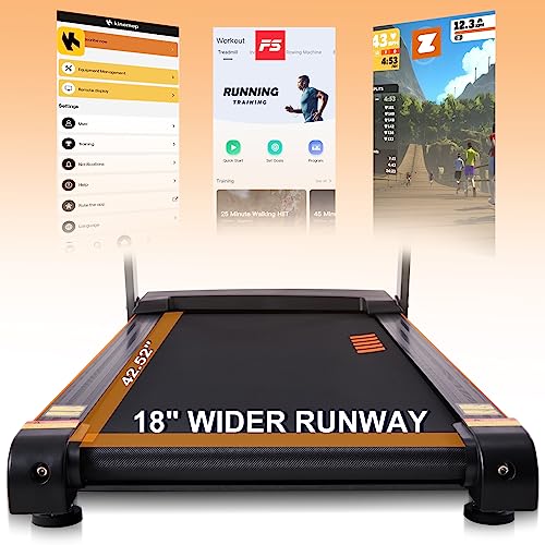 HUAGEED Treadmill for Home with 15% Auto Incline, 0.5-10 MPH Speed, Foldable Treadmills with APP, Speaker, 18" Wide Belt, 15 Programs, Smart Running Machine for Apartment Walking and Jogging, 2.5HP