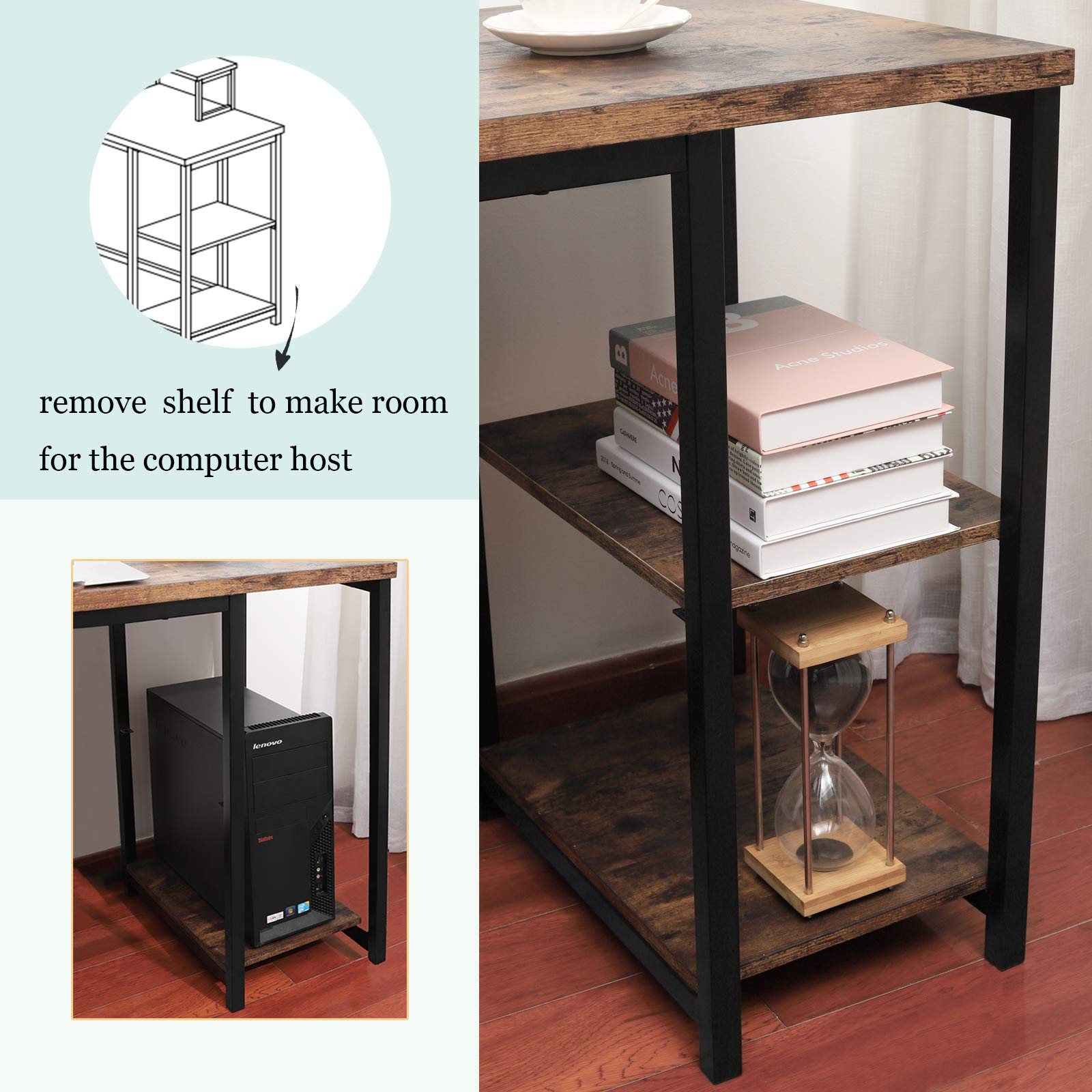 Dryadalis L-Shaped Computer Desk, 54" Gaming Desk, Corner Desk with Movable Laptop Stand, Student Writing Desks for Home Office, Easy to Assemble