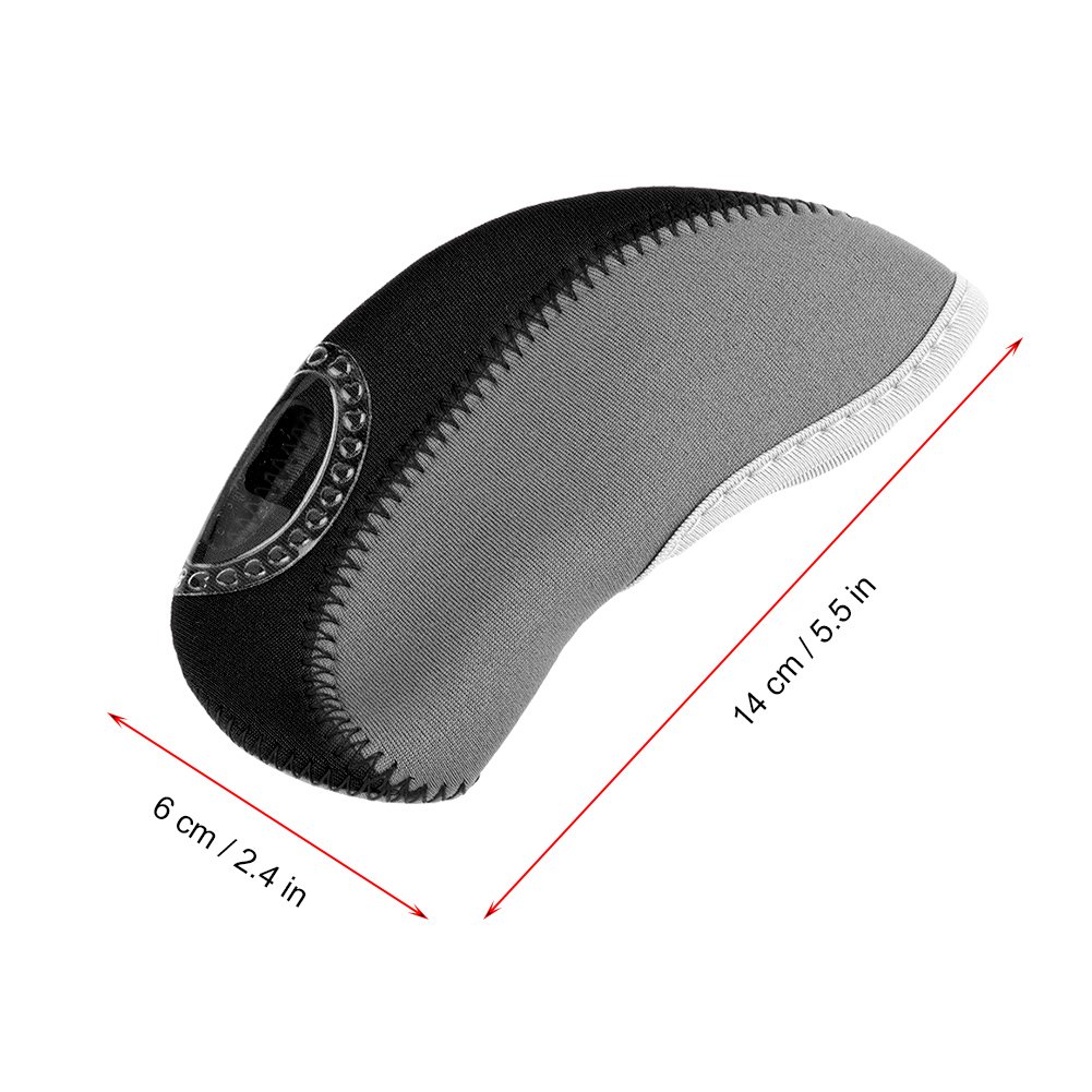 Dilwe 10 Pcs Putter Protector, Wedge Neoprene Iron Head Cover with Zipper Long Neck See Through Window Covers (Gray+Black)