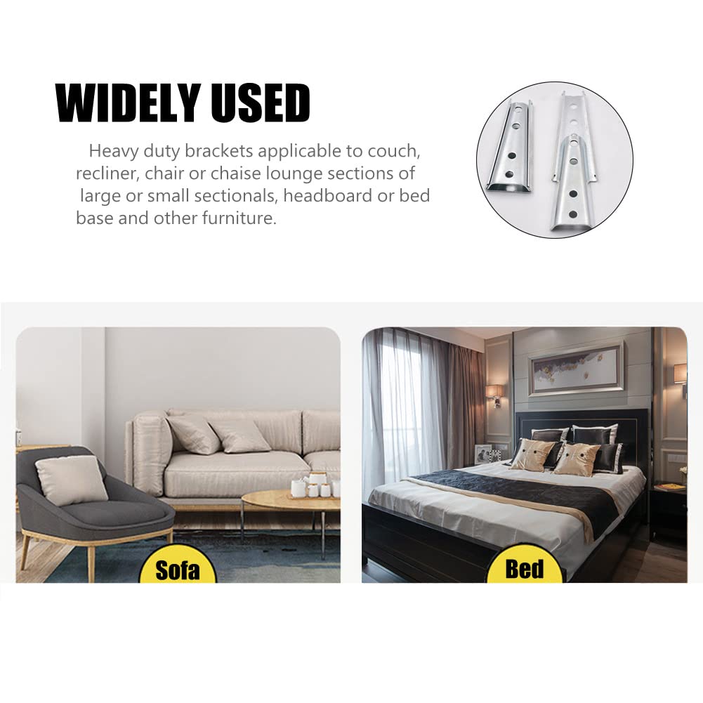 DBTHTSK Sofa Latch,Bed Replacement Parts,Heavy Duty Interlocking Tapered Hardware Accessories Furniture Connector for Sofa, Bed (2 Pairs)