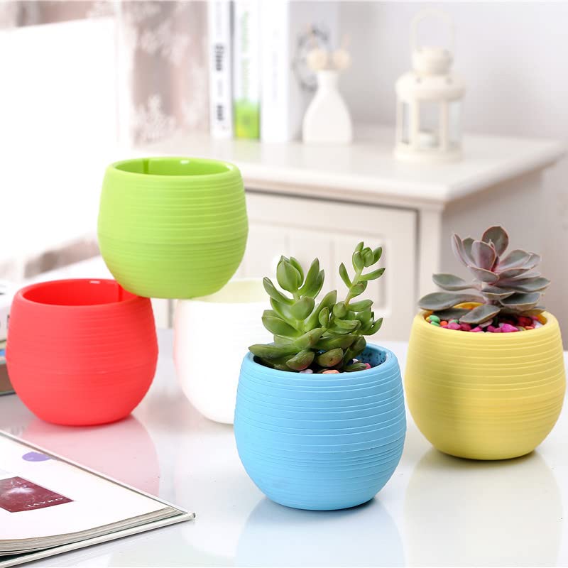 Elsjoy 30 Pack Mini Succulent Pot, 3 Inch Plastic Seed Starter Pots Small Cute Succulent Planter with Drainage for Indoor & Outdoor Plants, Home Decor, Free Assembly