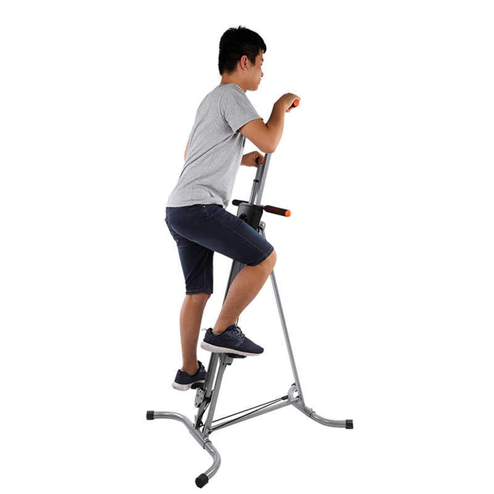Foldable Vertical Climber Exercise Machine Heavy Duty Indoor Vertical Climbing for Whole Body Cardio Workout Training with Adjustable Height and LCD Display