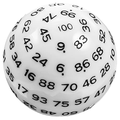 Generic 100 Props Role Playing Dice Table Runners Math Games Dices 100 Sided Polyhedral Dice Party Game Dice Practical Game Dice Multi-Sided Dices Acrylic 100 Sided Dice Checkerboard White