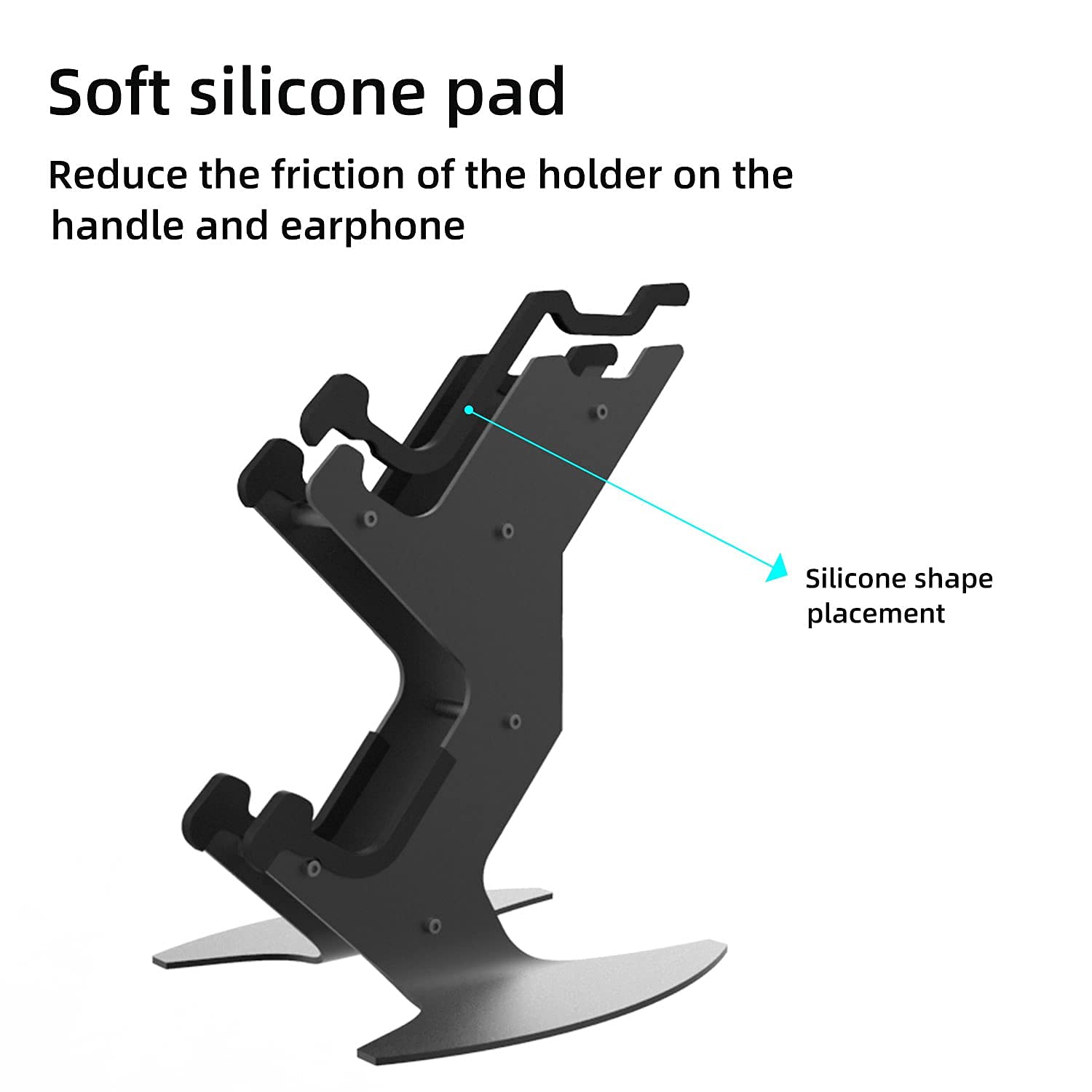 DOYO Controller Holder, Game Controller & Headset Stand Headset, Aluminum Metal Headset Mount Universal Organizer for Gamepad Gaming Accessories,Black