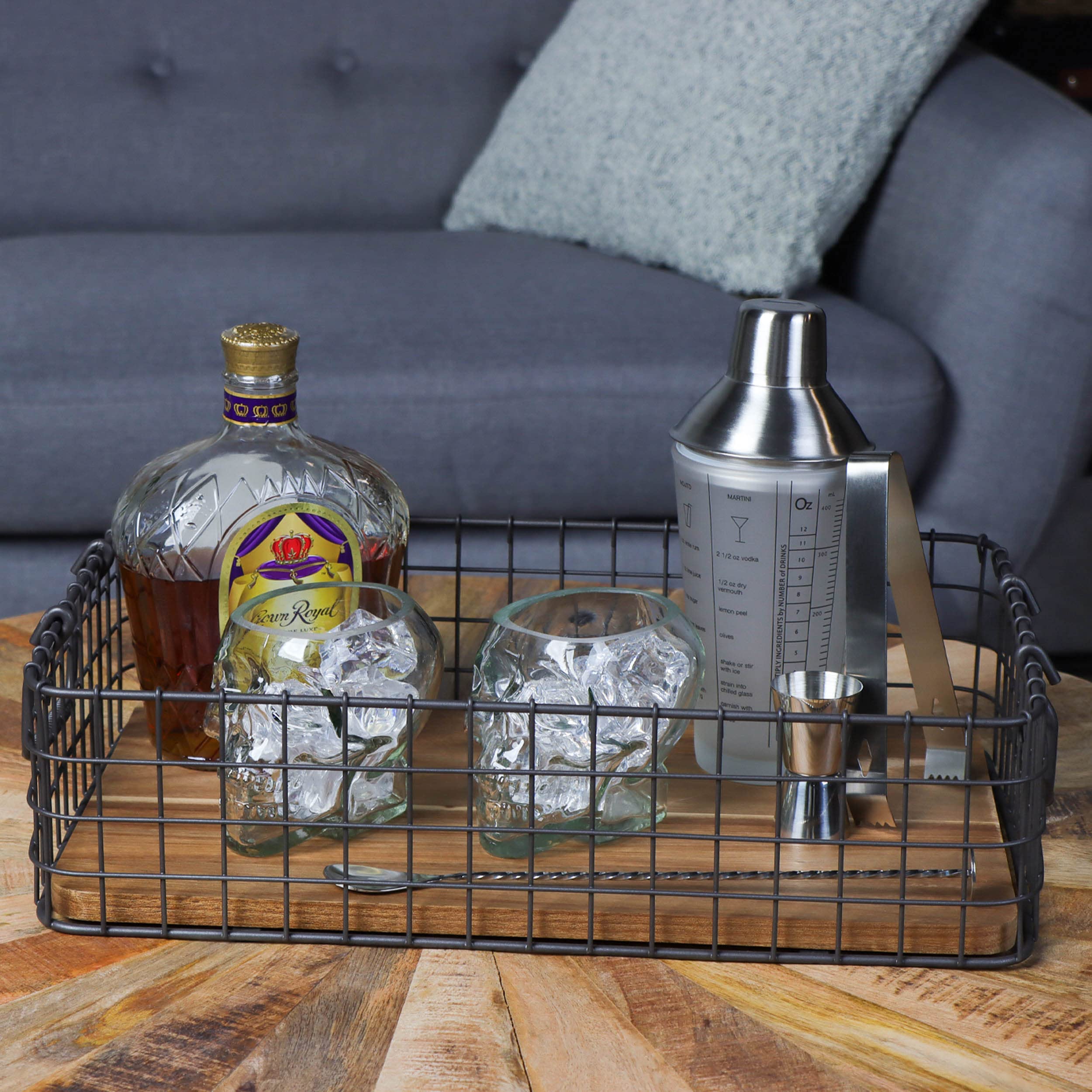 G Francis Crystal Skull Glasses Drinking Set - 2pk 350mL Skeleton Skull Shaped Unique Whiskey Glasses for Wine Cocktails and More