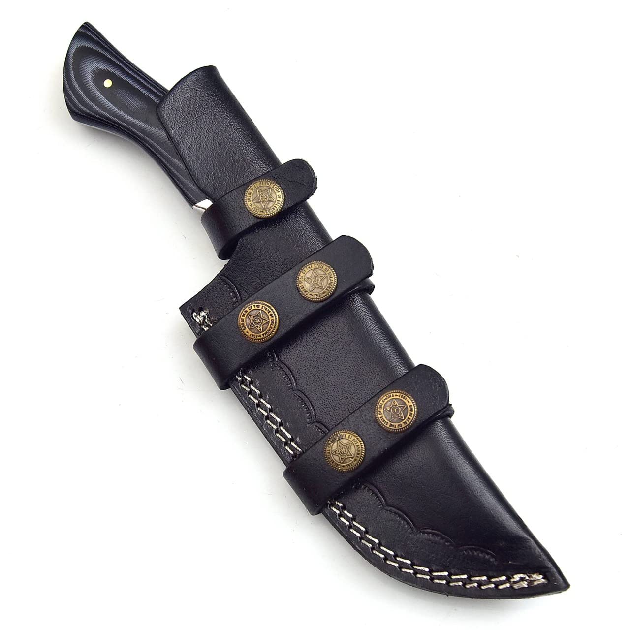 EcstaticVision Handmade Damascus Steel Knife Fixed Blade 9.5 inches Hunting Knife with sheath EV-1079