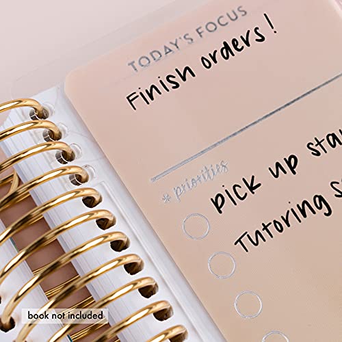 Erin Condren Universal Dashboard - Daily Focus. Two-Sided Layout Works with Wet-Erase Markers. Platinum Foil Accents. Snaps into All A5 Spiral Notebooks