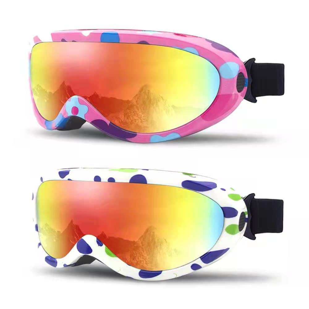 DPLUS Ski Goggles Snow Snowboard Snowmobile Men Women Youth Kids Anti Fog Winter Sports Snowboarding Skiing Goggles (PRINTING)