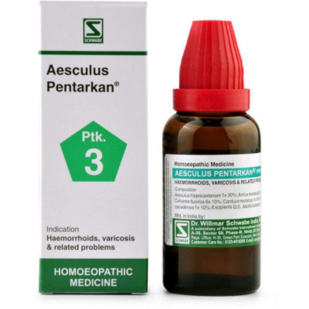 Dr Willmar Schwabe India Homoeopathic Aesculus Pentarkan (30ml) Ptk. 3 - by shopworld2