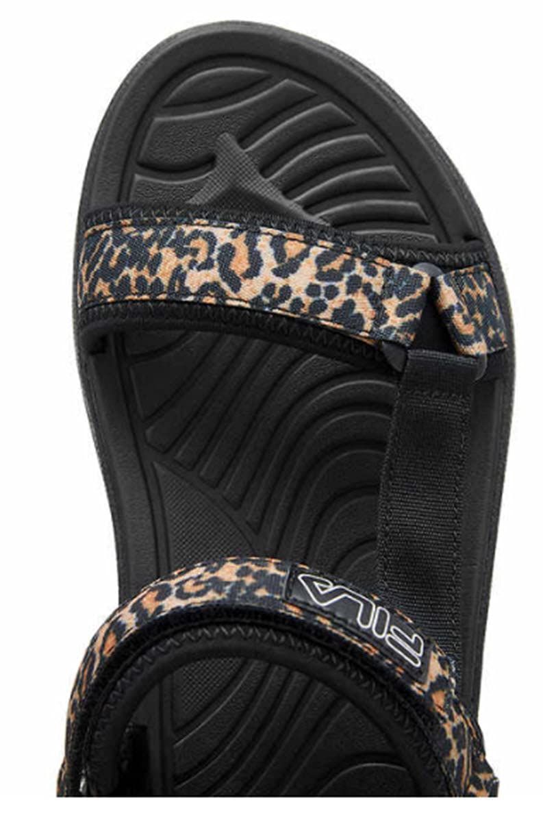 Fila Women's Strap Sandal (Leopard Print, 11)