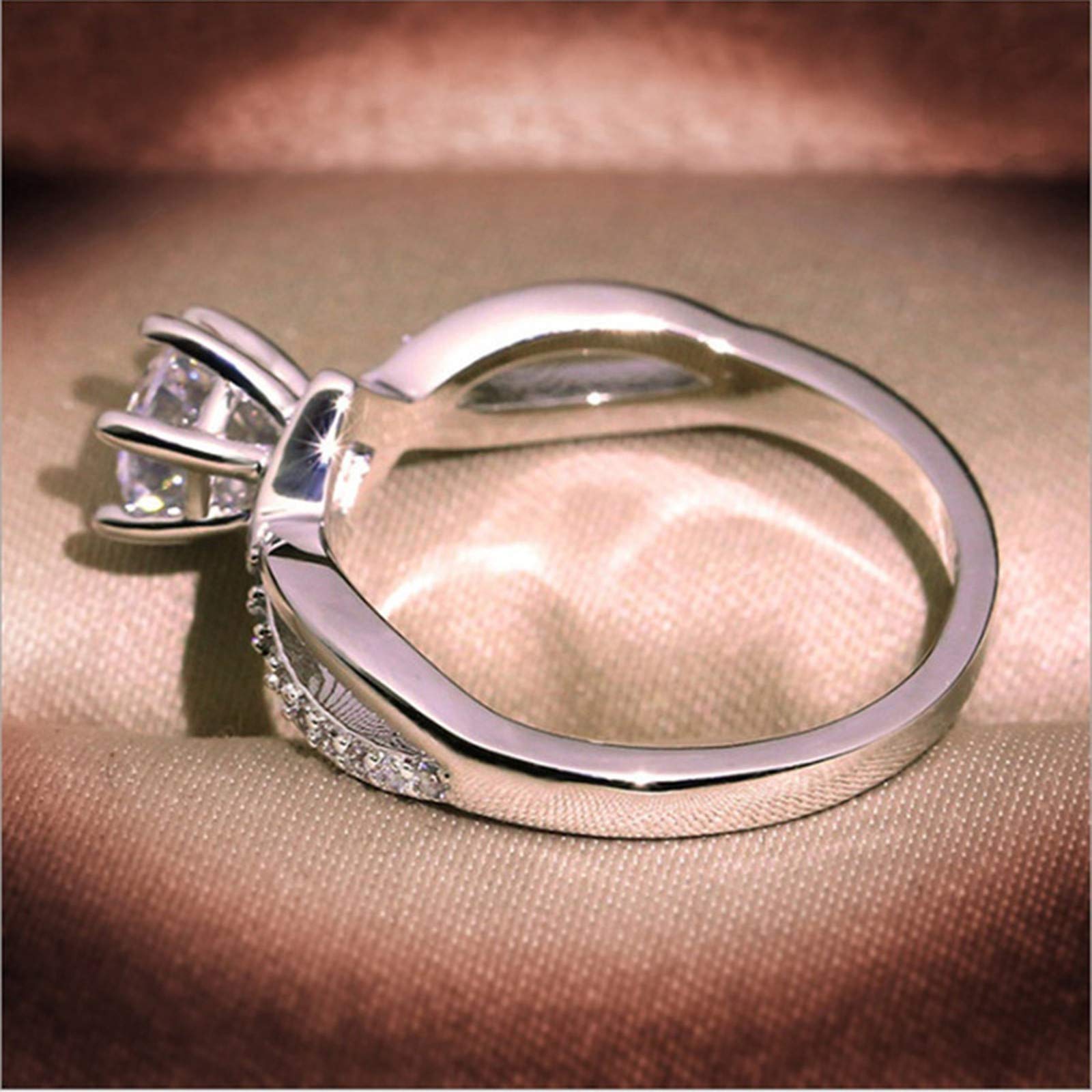 Fashion Diamond Ring for Women Romantic Wedding Band Jewelry