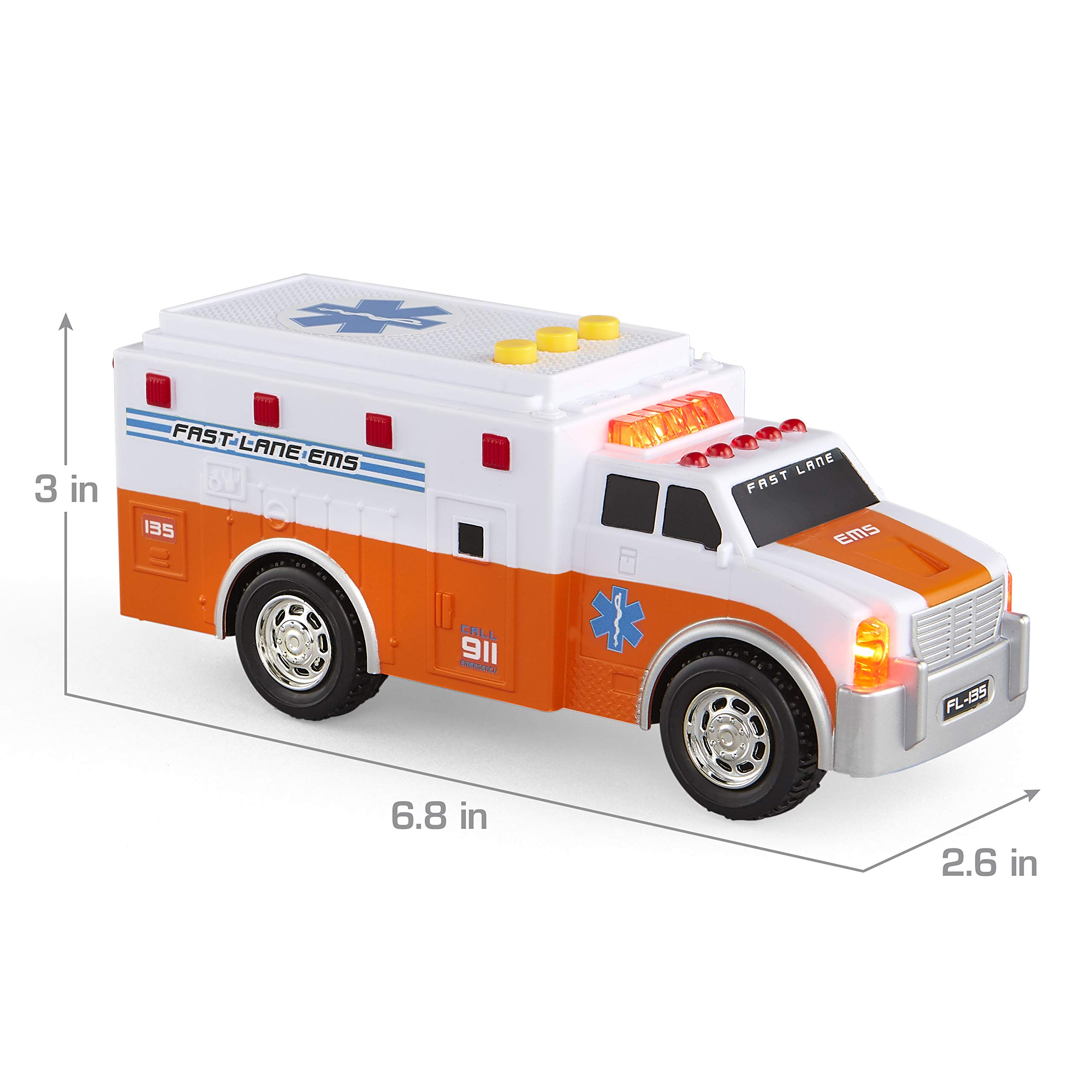Fast Lane 3pk L&S Emergency Vehicles, AD20642