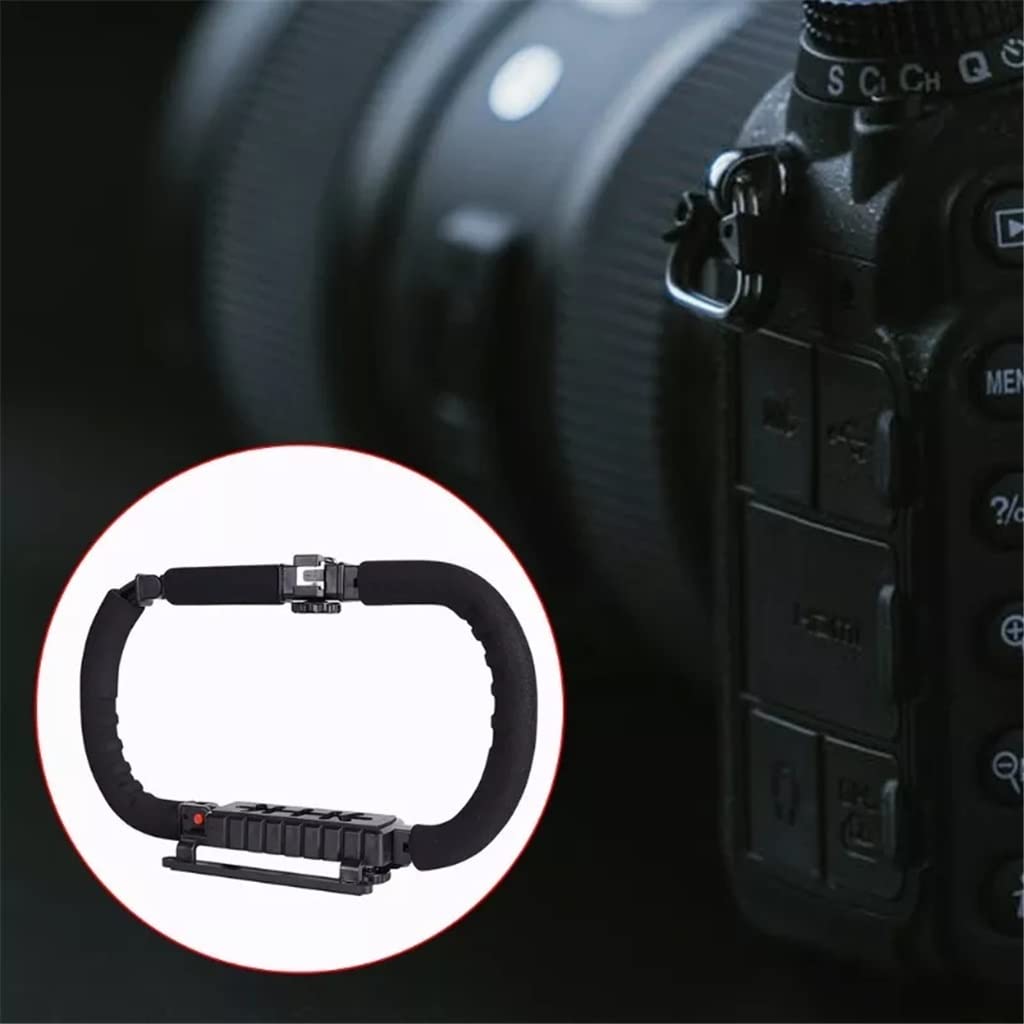 DSFEOIGY Camera Smartphone Stabilizer Adjustable Handle Grip Handheld Video Rig Universal (Color : Black, Size : 14.5X20X2cm)