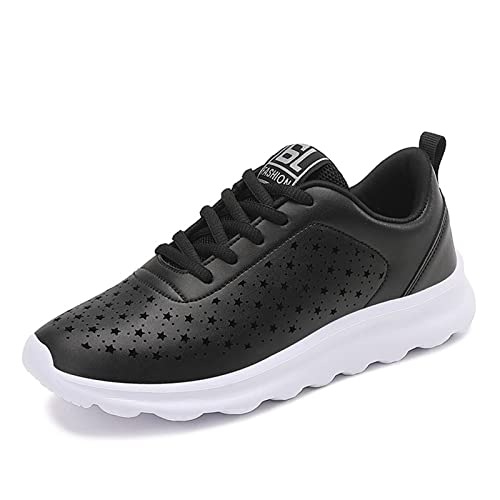 FASDNENDYS Women's Simple and Fashionable Hollow Round Head Solid Color Lightweight Breathable Soft Bottom So Shoes Kids Black