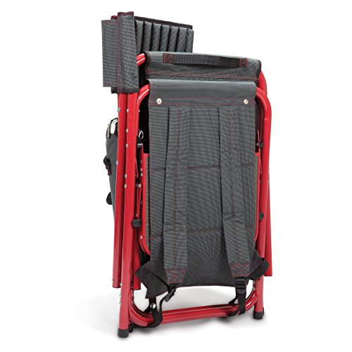 ONIVA - a Picnic Time Brand Fusion Original Design Outdoor Folding Chair, Gray with Red Frame , 33 x 7 x 21