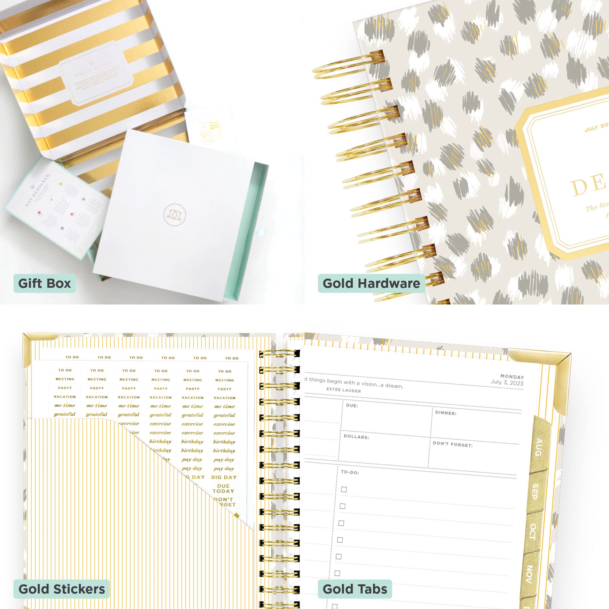 Day Designer 2023-2024 Daily Planner, July 2023 - June 2024, 7.4x9.5 Page Size (Chic)