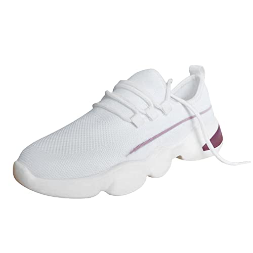 FASDNENDYS Women Steel Toe Shoes for Work Lightweight Breathable Shoes Industrial Construction Work Hiking Sneaker White