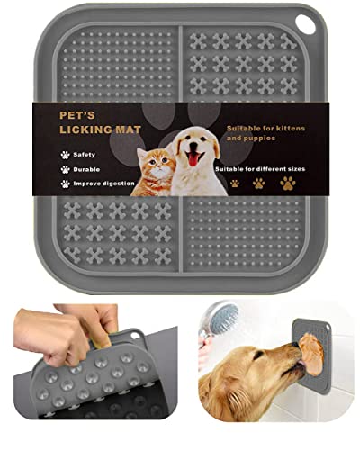 Lick Mat for Dogs with Suction Cups,Dog Food Licking Mat,Slow Feeder Dog Bowls for Boredom& Anxiety Reducer,Lick Pad for Dog & Cat Slow Feeders,Help Pets for Bathing,Nail Trimming,Grooming