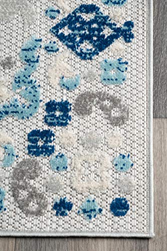 nuLOOM Indoor/Outdoor Contemporary Celestial Accent Rug, 3x5, Blue