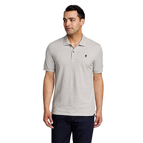 Eddie Bauer Men's Short-Sleeve Field Pro Polo, Lt HTR Gray, Large, Tall