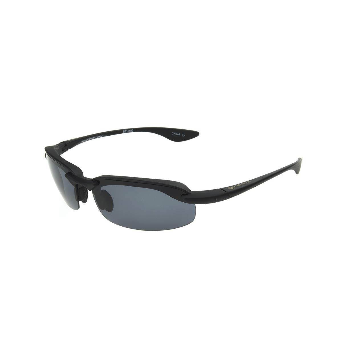 Dioptics Solar Comfort Ames Sport Sunglasses Polarized Wrap, Black, 54 mm