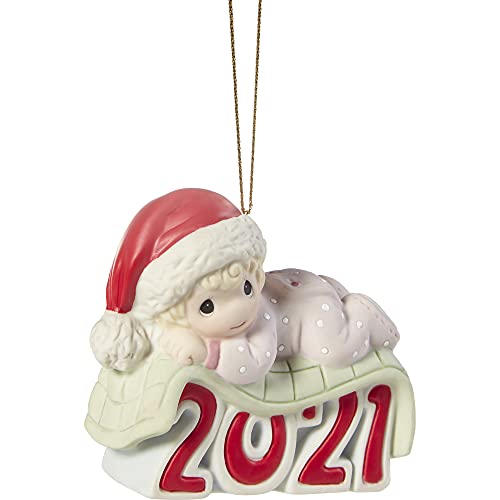 Precious Moments 211005 Baby’s 1st Christmas 2021 Dated Girl Bisque Porcelain Ornament