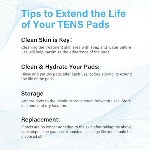 LotFancy TENS Unit Electrode Pads, 40PCS 2"x2" TENS Unit Pads for EMS Muscle Stimulator Electrotherapy, Self-Adhesive TENS Pads Replacement, Reusable and Latex-Free