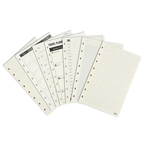 Eagle Discbound Refill Paper, Inner Core, Planner Refills, Paper for Junior Size Discbound Notebooks, Arc Notebooks, 8-Hole Punched, 30 Sheets, 8.5"x5.5" (Weekly Planner)