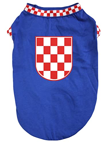 Petitebella Croatia Flag Puppy Dog Shirt (Blue, Medium)
