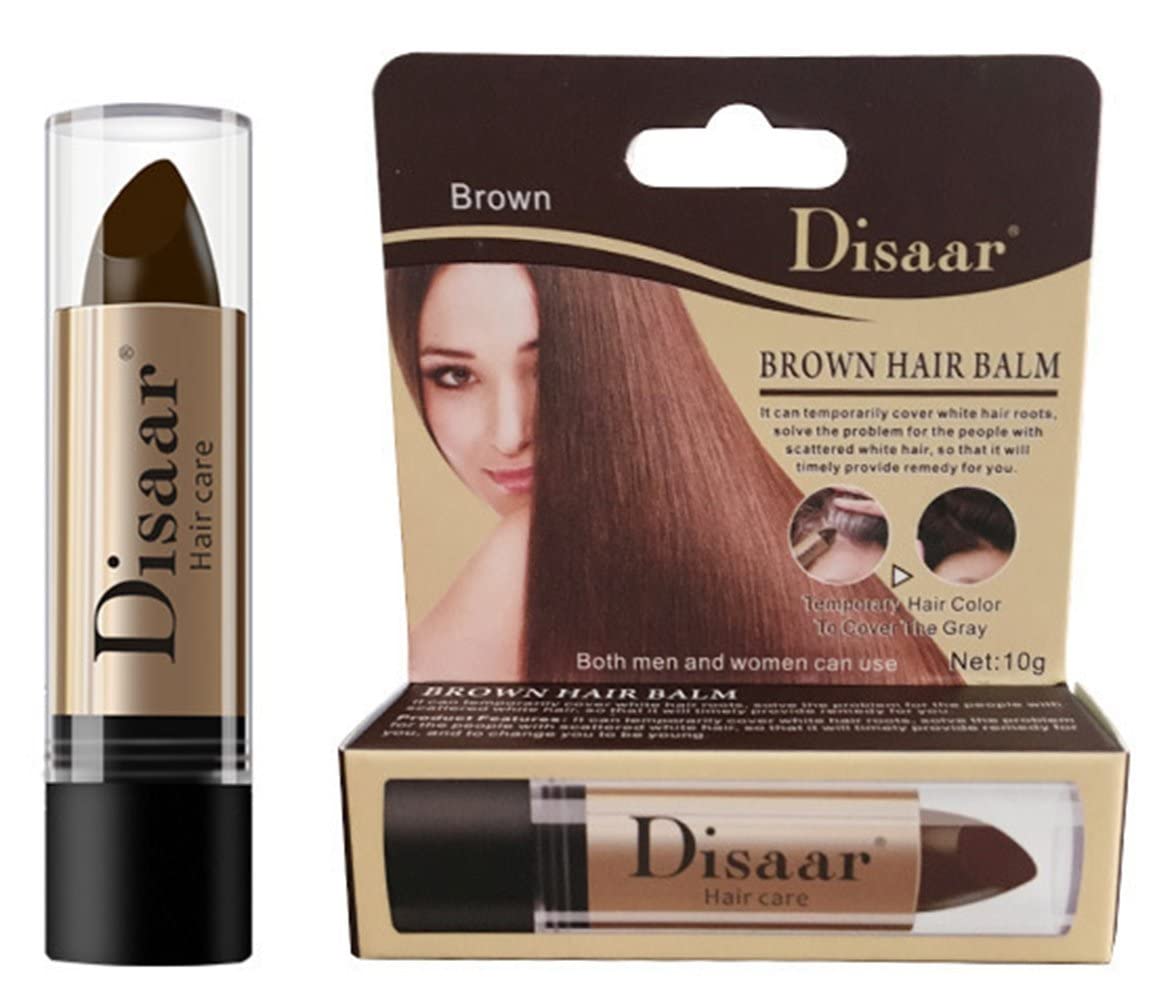 DISAAR Beauty Hair Care Balm Hide White Grizzle Hair Color Lipstick 10g (BLACK)