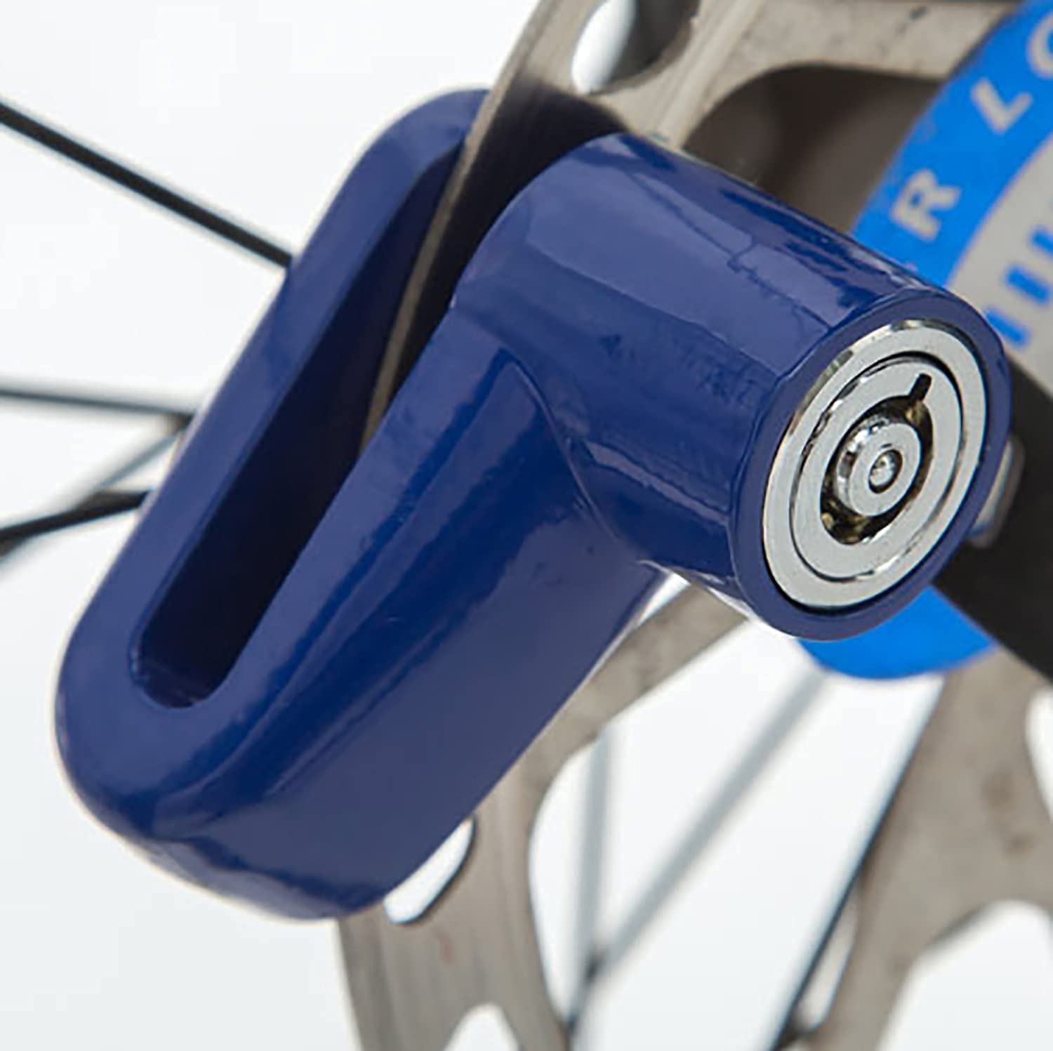 Disc Brake Lock Safety Disc Lock Anti-Theft Wheel Disc Brake Lock Padlock Motorcycle Bicycle Scooter Lock Disc Brake Wheel Lock with Two Keys (Blue)
