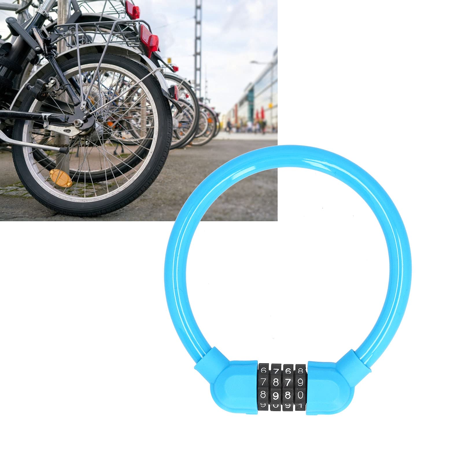 Ertuan Bicycle Cable Locks for Cycling Outdoors - Bike Lock Bike Lock Cable, Bicycle Locks Anti Theft Bike Lock High Security Bicycle Locks Bicycle Cable Locks for Outdoors (Blue)
