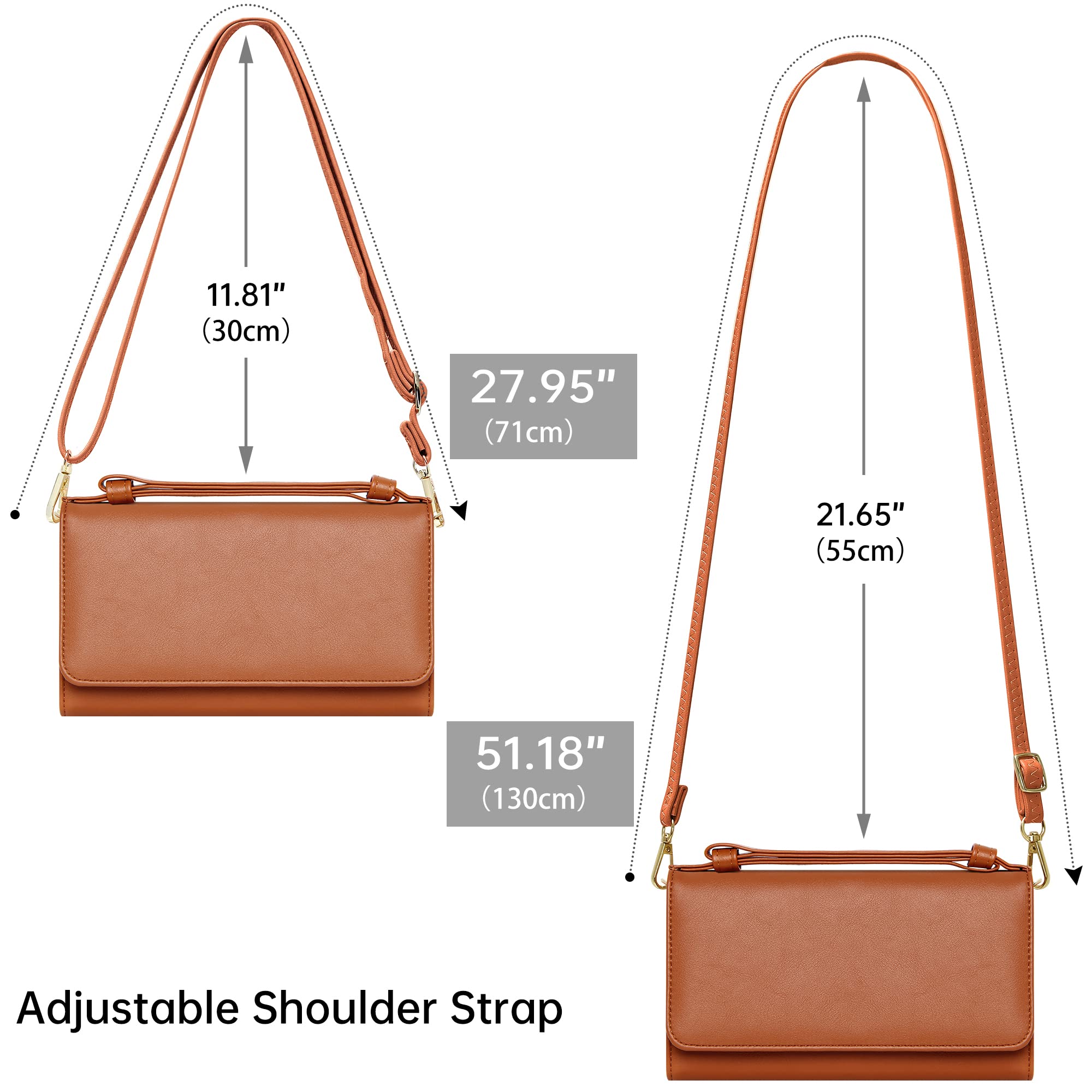 GEEAD Small Crossbody Bags for Women with Card Slots Pu Leather Shoulder Bag Cell Phone Purse