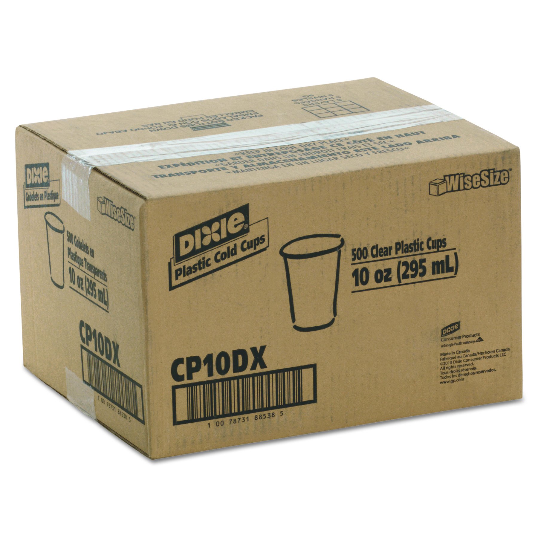 Dixie Crystal Clear Plastic Cups, 10 oz - 25 cups (Pack of 20)