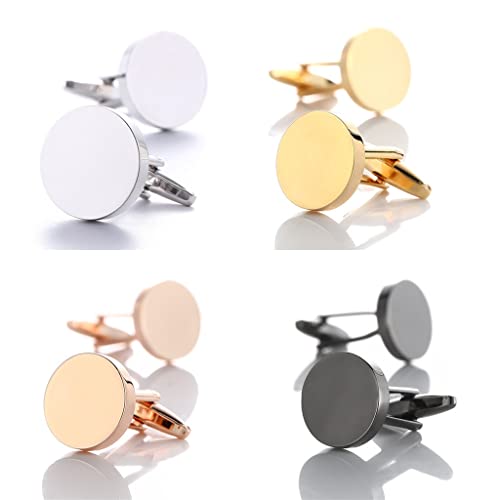 French Round Shirt Cufflinks Dress Buttons Cuff Buttons Four Colors (Color : D, Size : One Size) (D One Size)