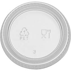 Dixie Foods Plastic Portion Cup Lid - PETE Plastic - 2400 / Carton - Clear