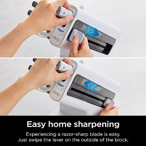 Ninja K12007WHBN NeverDull 7-Piece Prep Knife System, Essential, High Carbon Stainless Steel, Built-in Sharpener, White