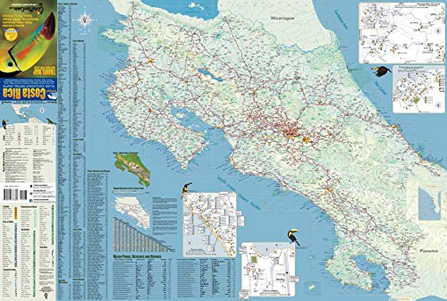 Waterproof Travel Map Of Costa Rica