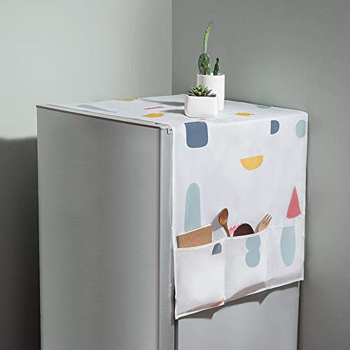 PEVA Waterproof Refrigerator Hanging Bag Microwave Oven Cover with Storage Bag Hanging Fridge Dust Proof Cloth Washing Machine Top Cover 2PCS
