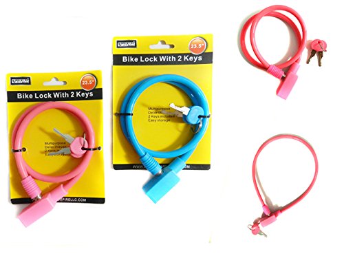 DollarItemDirect Bike Lock with 2 Keys 23.6 inches Assorted, Case of 72