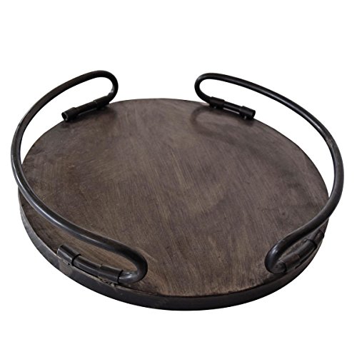 Foreside Home & Garden Metal 14 x 14 inch Round Decorative Tray, Small
